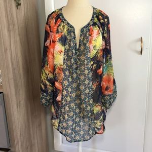 fig and flower | Tops | Fig And Flower Boho Top Multi Print Tunic ...